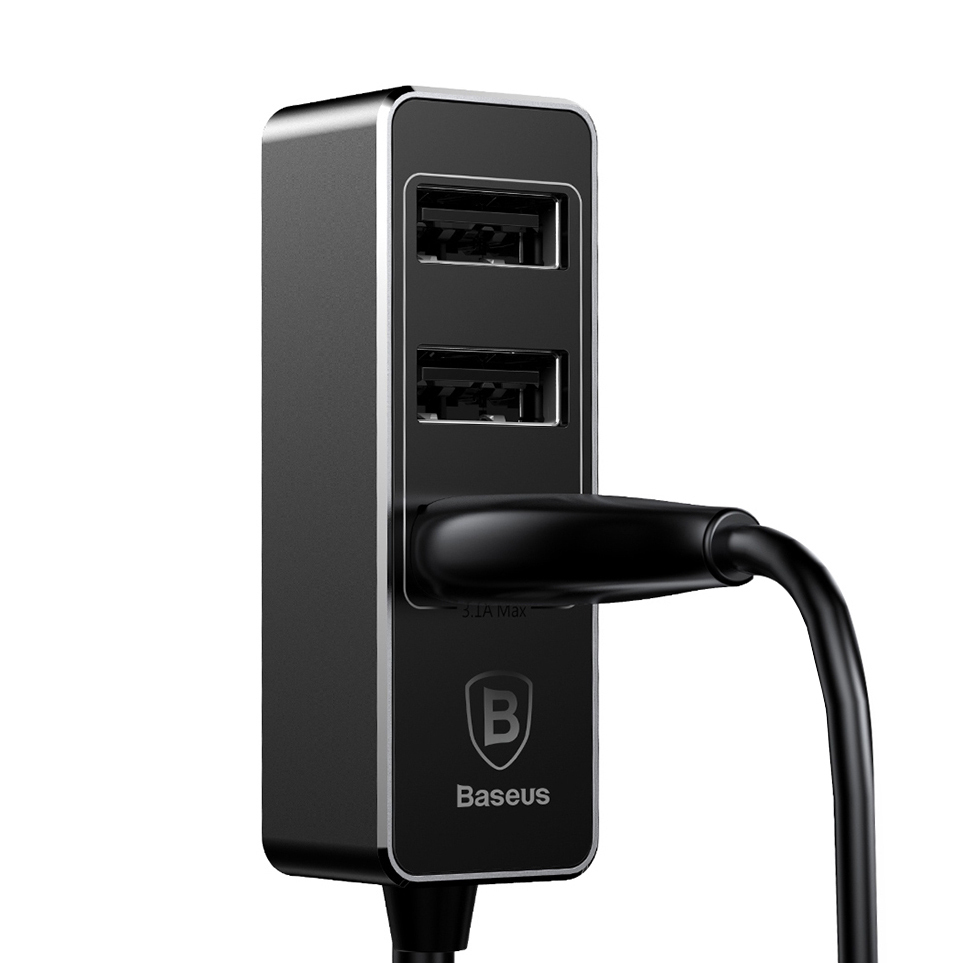 Baseus Enjoy 4-Port USB Car Charger Cable Hub for Phone / Tablet